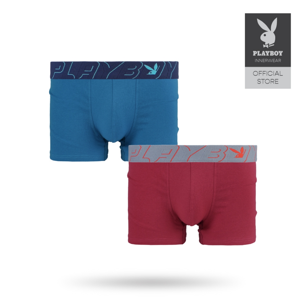 (S-2XL) Playboy Men Underwear Cotton Spandex Trunk - Assorted Colour (2 ...
