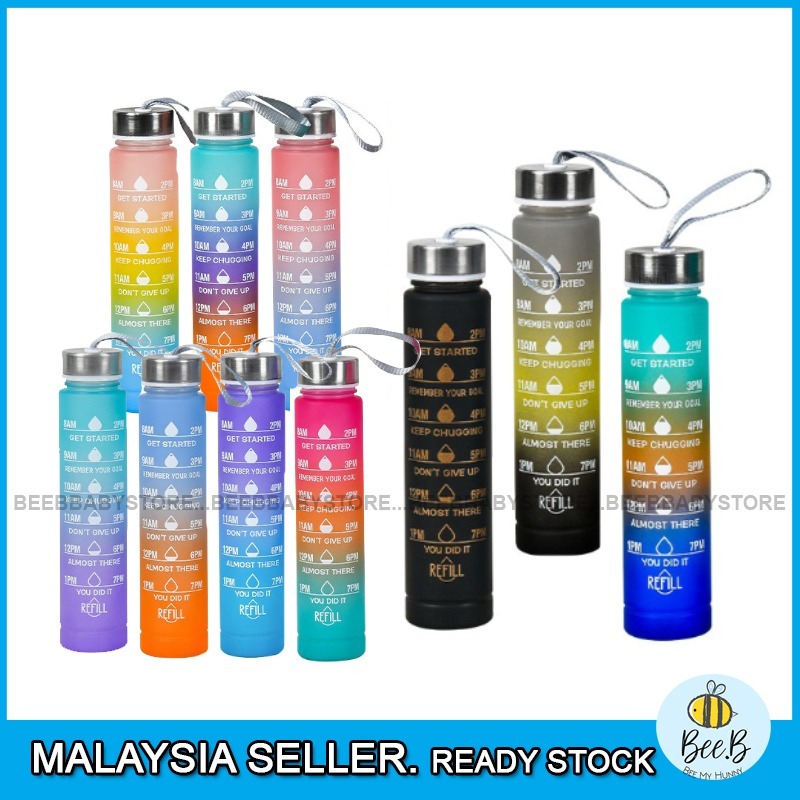 500ml Botol Air Silinder Kanak-Kanak Cylinder Gradient Water Bottle ...
