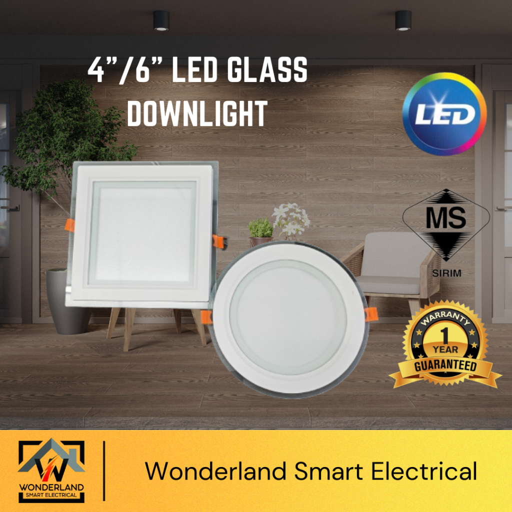 LED 4"12W/6"20W Glass Shape Down Light Siling Ceiling Round Square Room ...