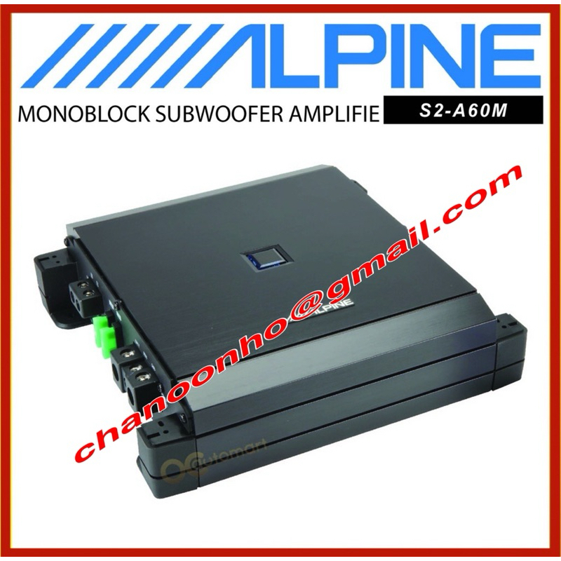 Alpine S2-A60M S-Series mono subwoofer amplifier — 600 watts RMS x 1 at ...