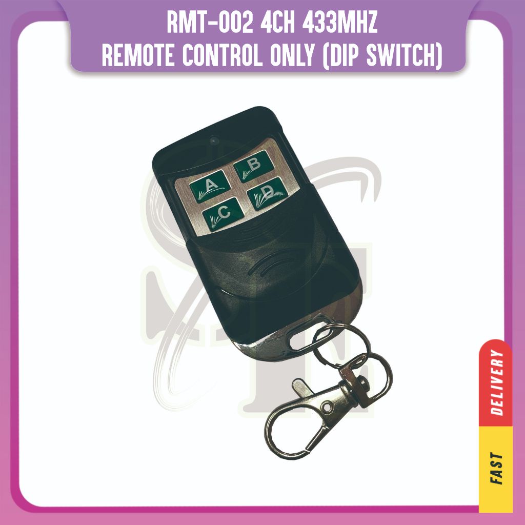 Autogate RMT-002 Green Button Remote Control Only 4CH 433mhz (DIP) - 1 Piece | Shopee Malaysia