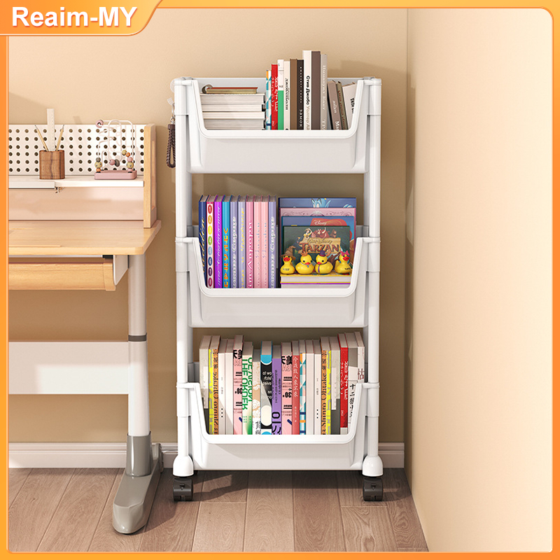 Storage Rack Bookshelf Small Trolley Movable Multi-Layer Snack Storage ...