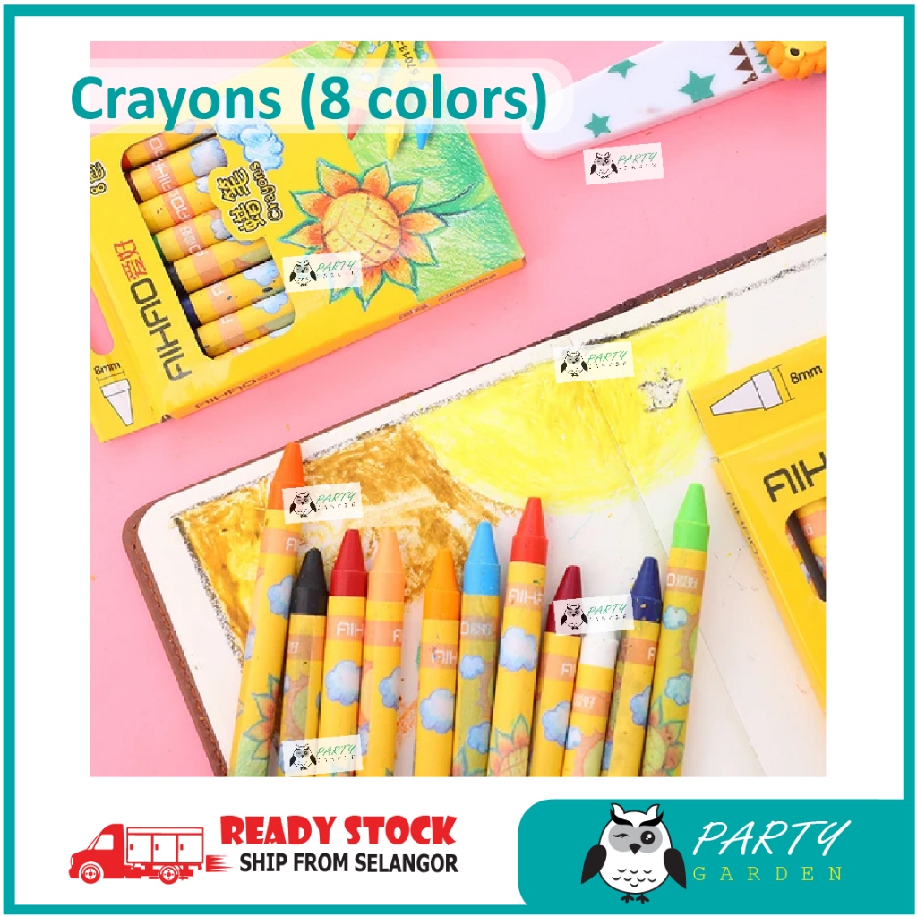 Crayon 8pcs Color Crayons Lukis Kindergarden Birthday Gift Sunflower ...