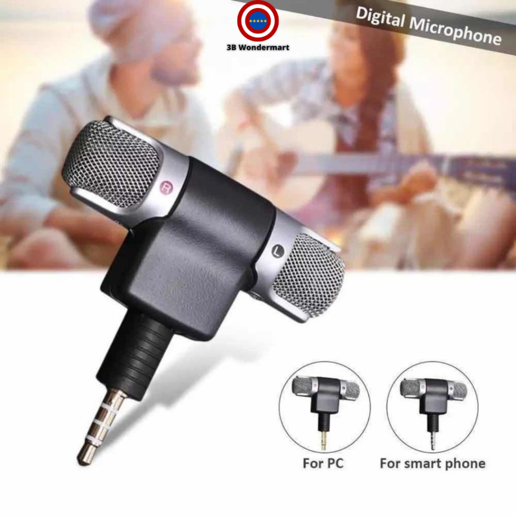 Mini 3.5mm Microphone Stereo Mic For Recording Mobile Phone Studio ...