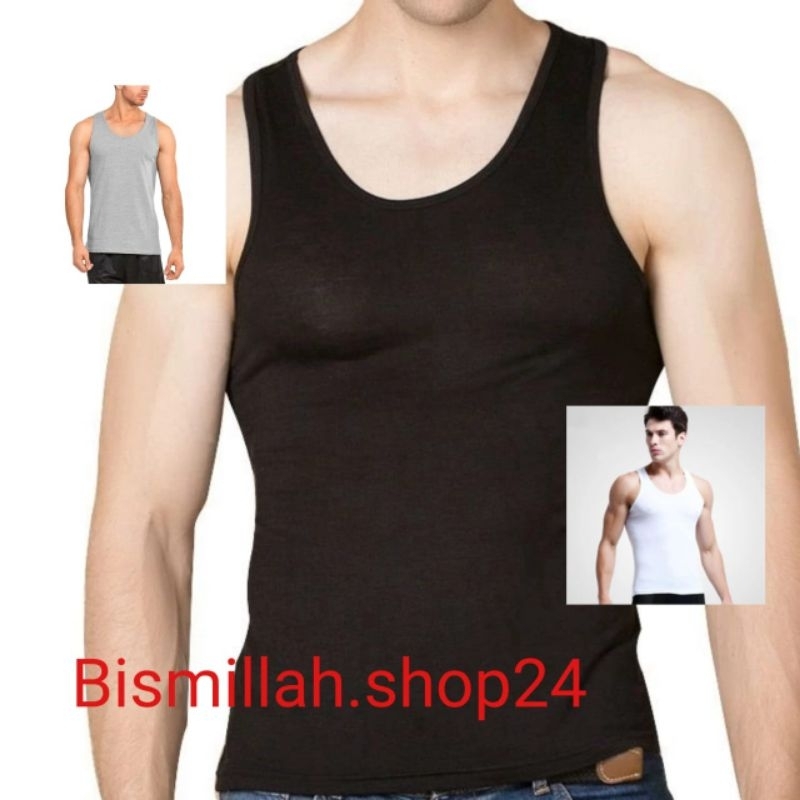 Singlet Lelaki Baru viral stylish Size S-XXL Hitam-Puthi-kelabu ...