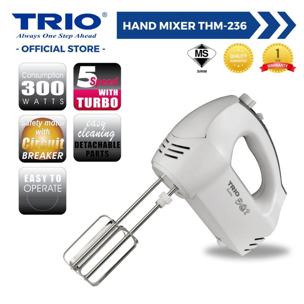 Trio Hand Mixer 5 Speed Selector With Turbo Button | Shopee Malaysia