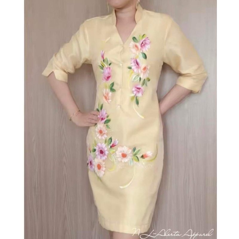Modern Barong Hand Painted dress(Code: Marian) | Shopee Malaysia