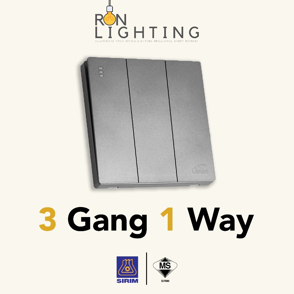 【SIRIM】Ultra Slim Premium Grey Light Switch Socket Suis Lampu Rumah ...