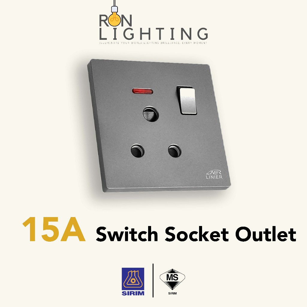 【SIRIM】Ultra Slim Premium Grey Light Switch Socket Suis Lampu Rumah ...