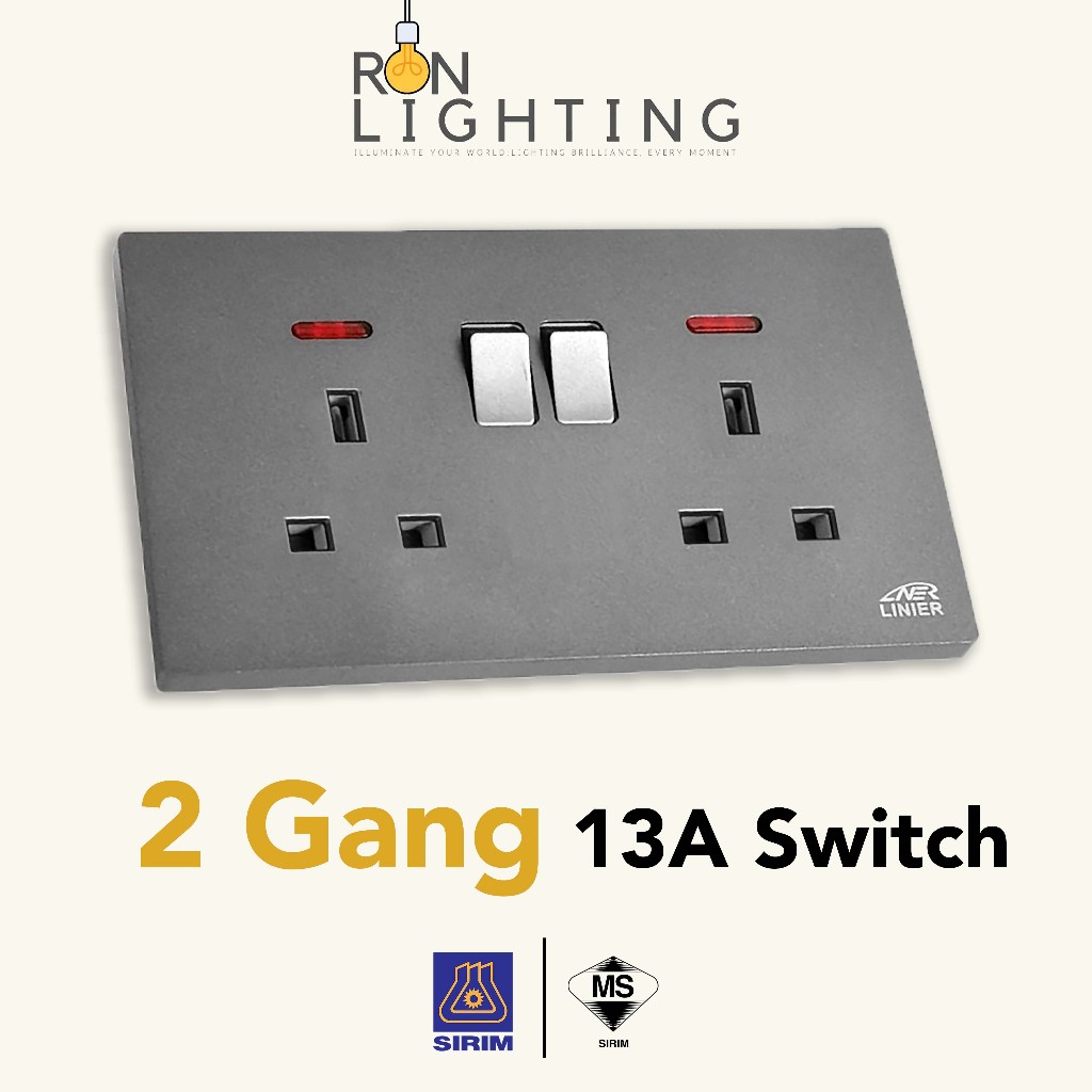 【SIRIM】13A Switch Socket Outlet Power Wall Plug ULTRA SLIM Modern ...