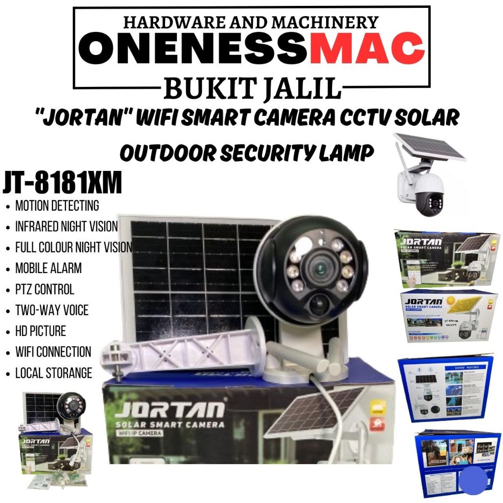 ''JORTAN'' WIFI SMART CAMERA CCTV -1080P - SOLAR OUTDOOR SECURITY LAMP ...