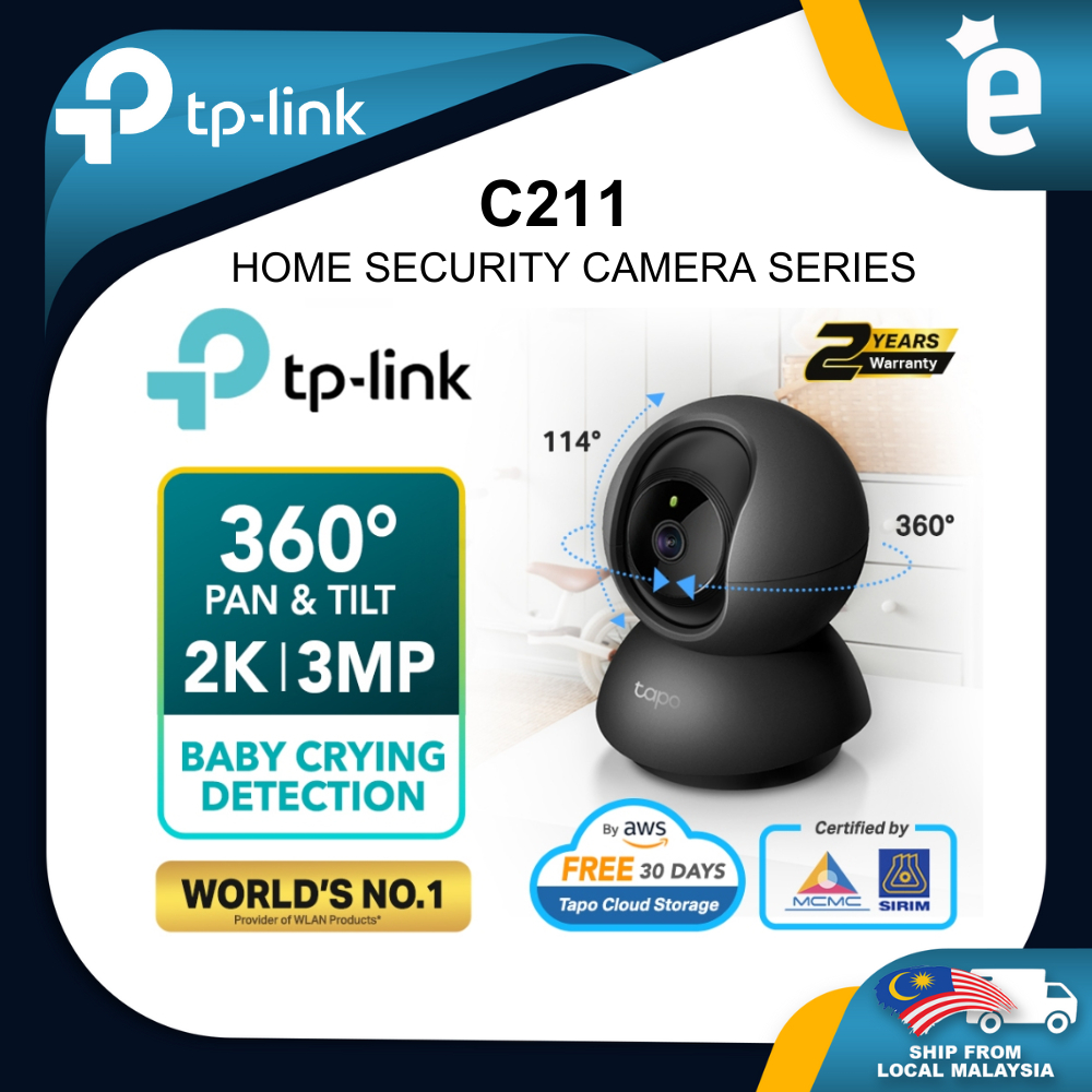 TP-LINK CCTV TAPO C211 2K QHD Pan/Tilt Home Security Wi-Fi Camera ...