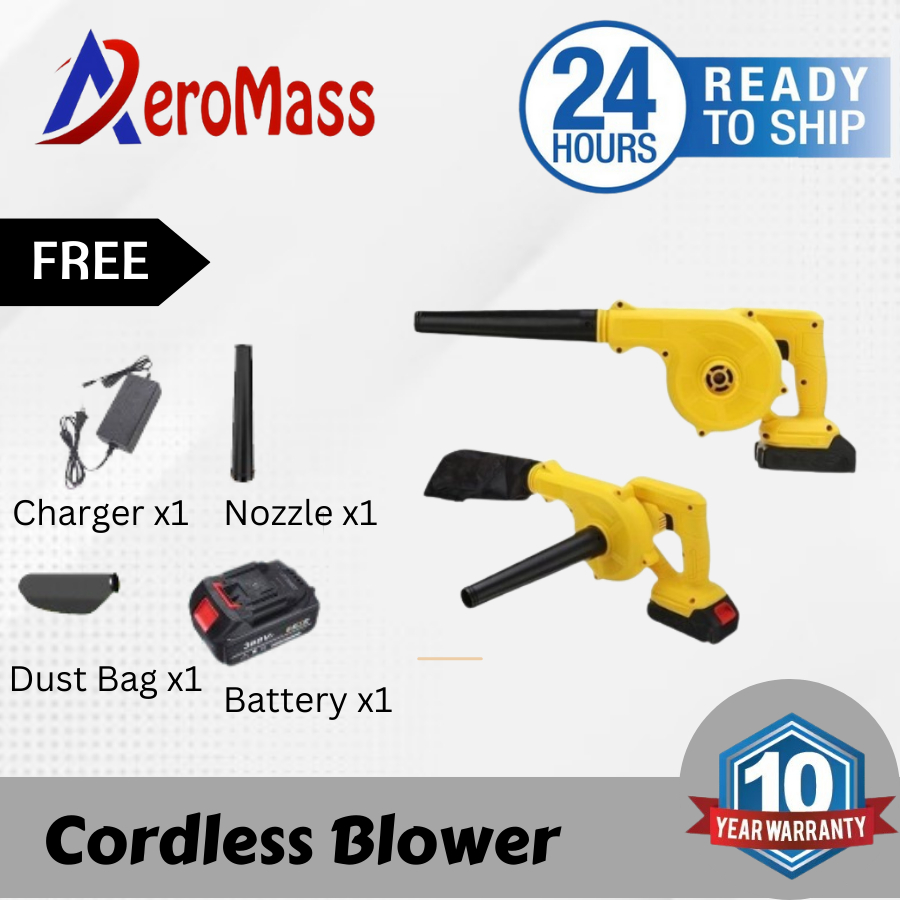 AEROMASS Cordless Blower Air Blower Cordless 2 In 1 Blowing & Suction ...