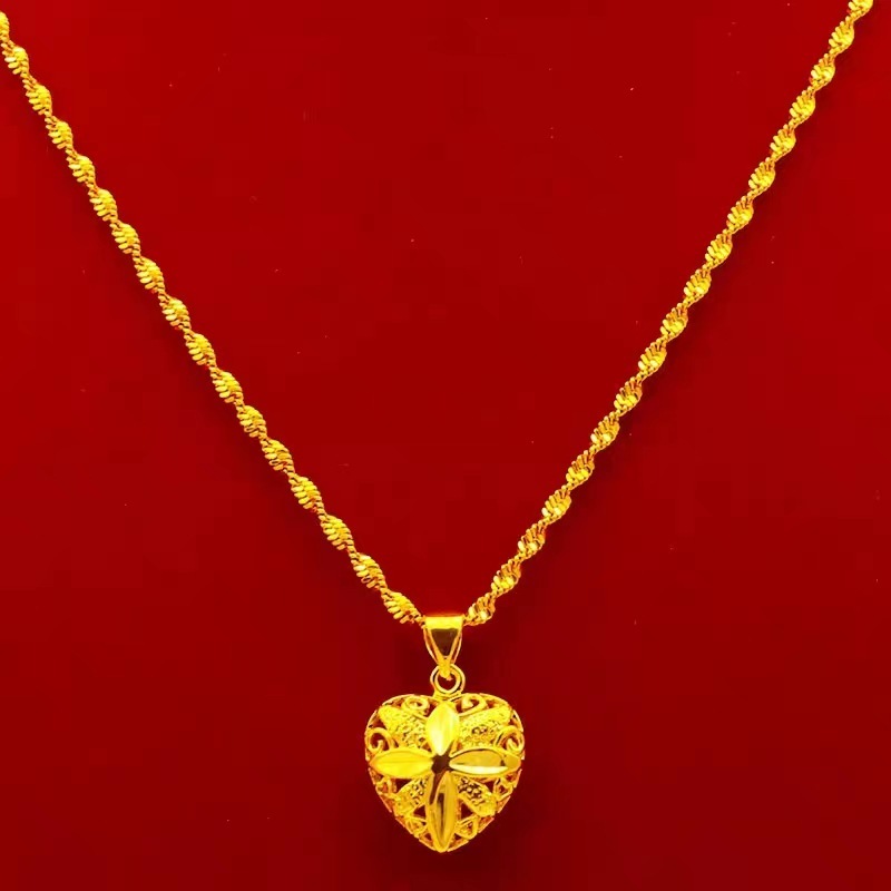 Ready Stocks Emas Heart Love Rantai leher GOLD PLATED HADIAH GIFT ...