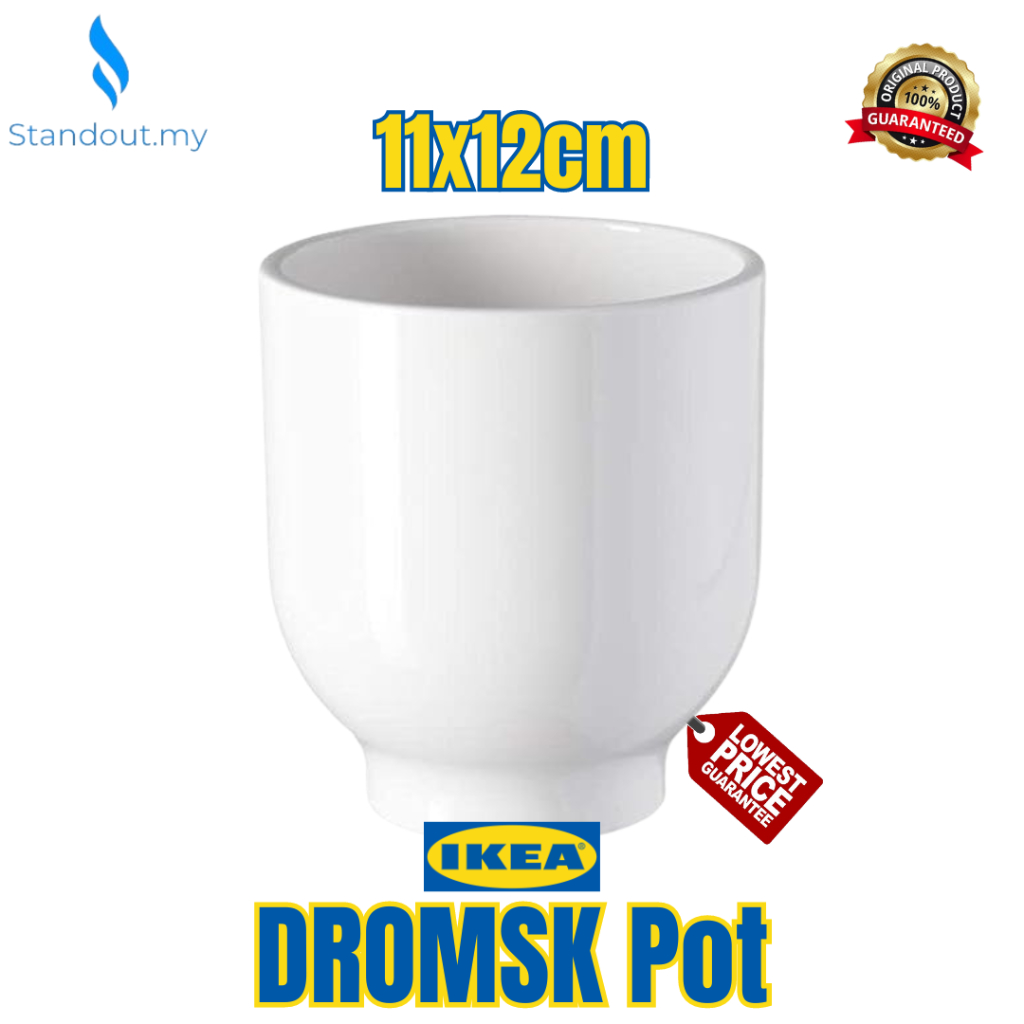 IKEA DROMSK Indoor & Outdoor Plant Pot Pasu Bunga Viral White Colour ...