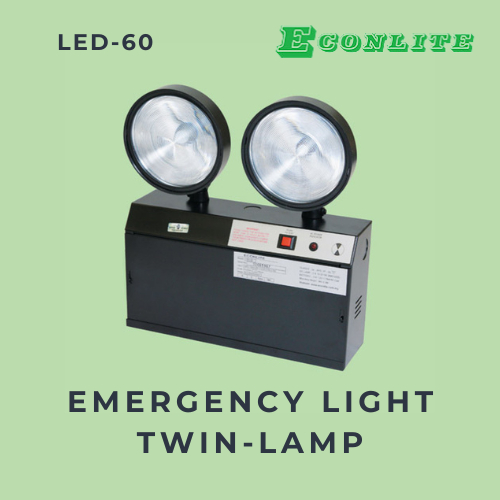 ECONLITE LED-60 Emergency Light Twin Lamp LAMPU KECEMASAN Lamp Portable ...