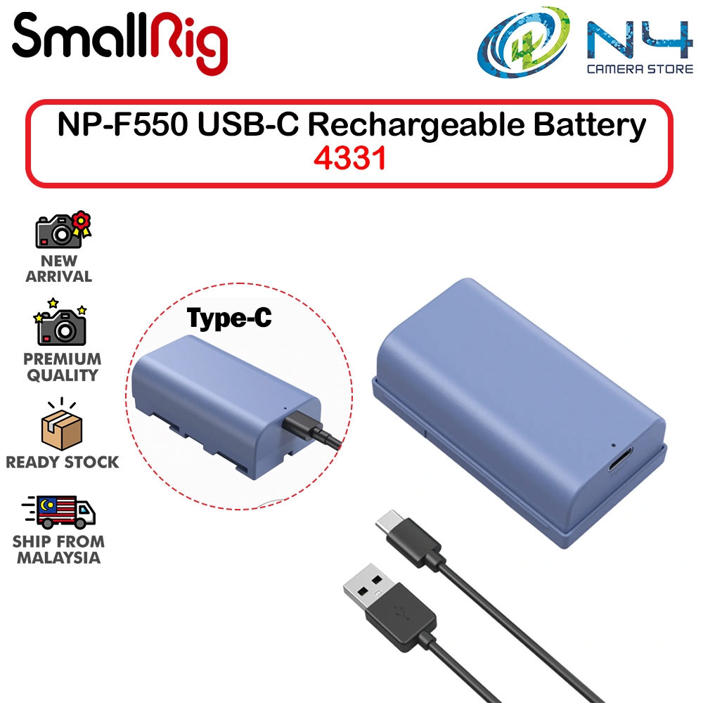 Smallrig NP-F550 USB-C Rechargeable Camera Battery Cameras / LED Light ...