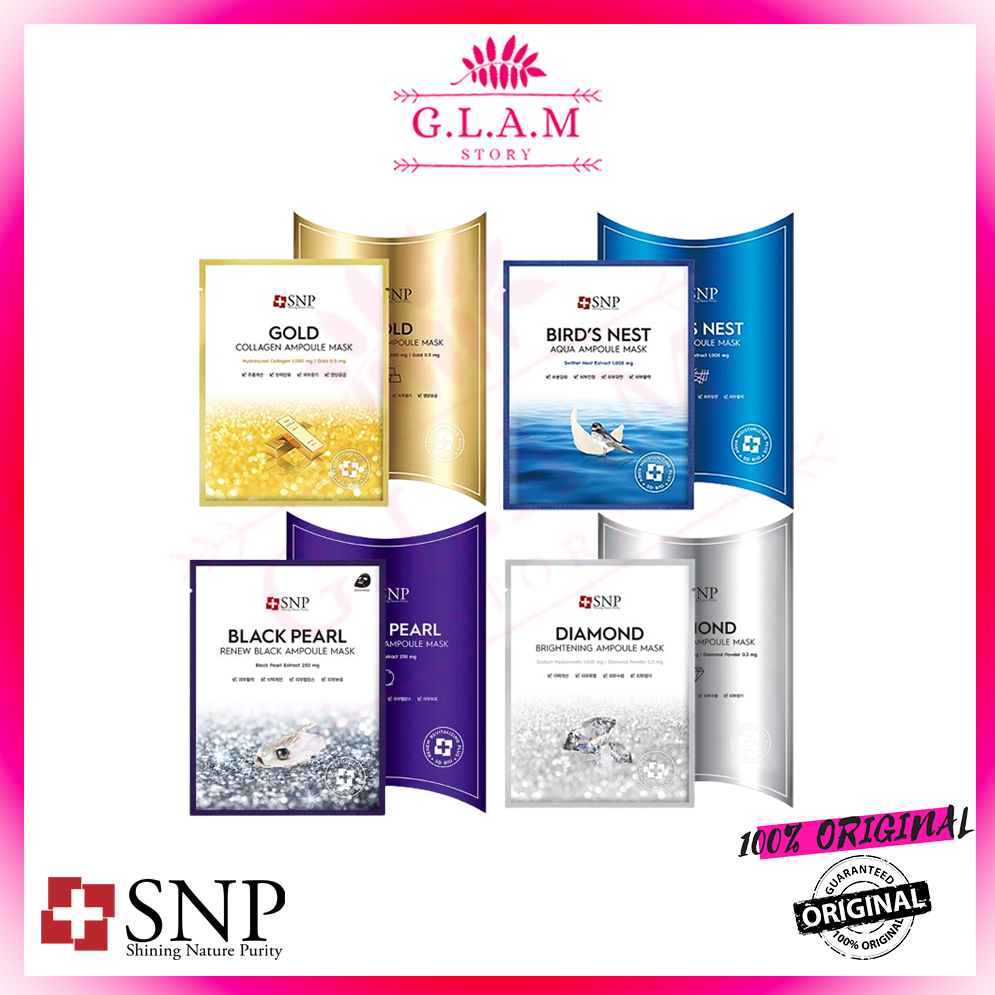 SNP Gold Bird's Nest Aqua / Collagen / Diamond / Black Pearl Ampoule ...