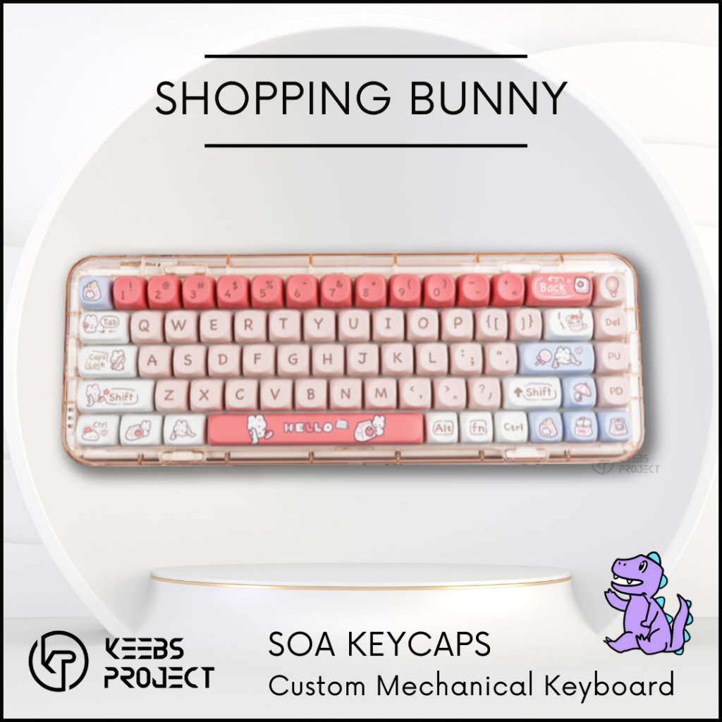 [READY STOCK] Shopping Bunny SAO Profile Cute Round Keycaps for ...