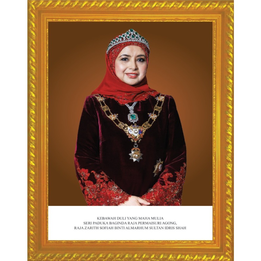 AGONG DAN PERMAISURI KING AND QUEEN GOLDEN FRAME Bingkai Kayu / CLEAR ...