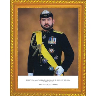 AGONG & PERMAISURI KING AND QUEEN GOLDEN FRAME POTRAIT/ GOOD QUALITY ...