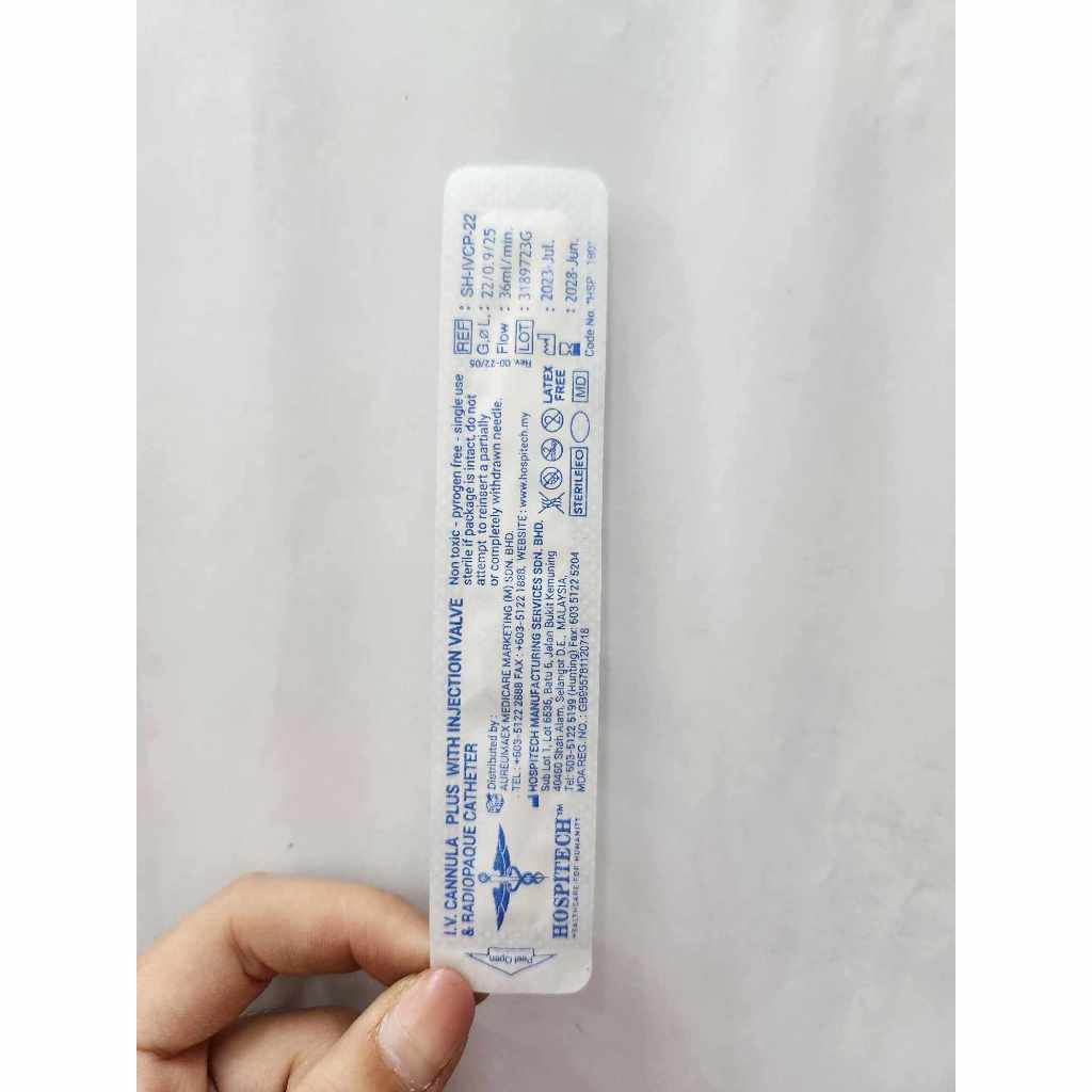 HOSPITECH IV CANNULA / CATHETER WITH VALVE 22G BLUE | Shopee Malaysia