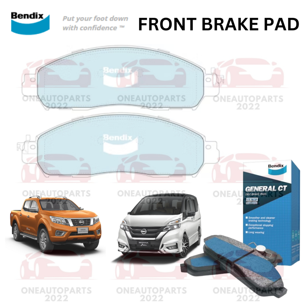 BENDIX GENERAL CT FRONT BRAKE PAD NISSAN NAVARA NP300 D23 SERENA C27 2. ...
