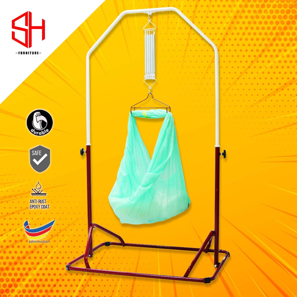 (READY STOCK) Baby Spring Cot Stand/ Buaian Bayi/ Baby Cradle Swing ...