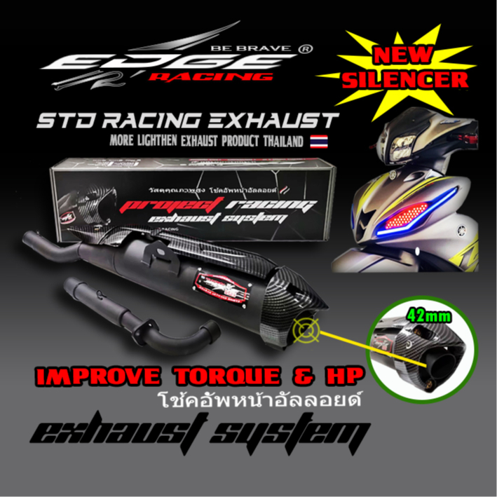 SRL115 FI SRL110 SRL115 RACING EXHAUST STD CUTTING Y15 (EDGE RACING ...