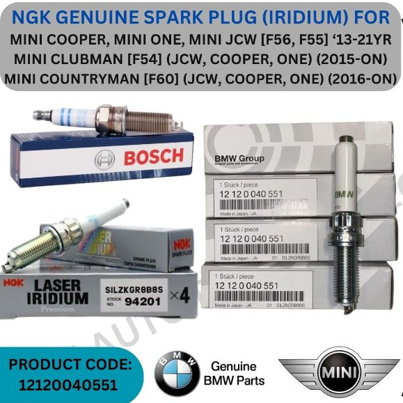 BMW GENUINE SPARK PLUG FOR MINI COOPER, ONE, JCW [F56, F55] '13-21Y ...