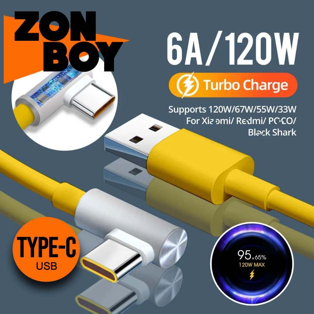 Elbow USB Type C Original Turbo Hyper Charge to 120W 67W Fast Charging ...