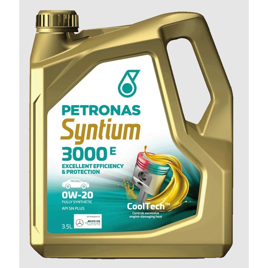 PETRONAS Syntium 3000 E 0W-20 Fully Synthetic Engine Oil API SN+ (3.5L ...