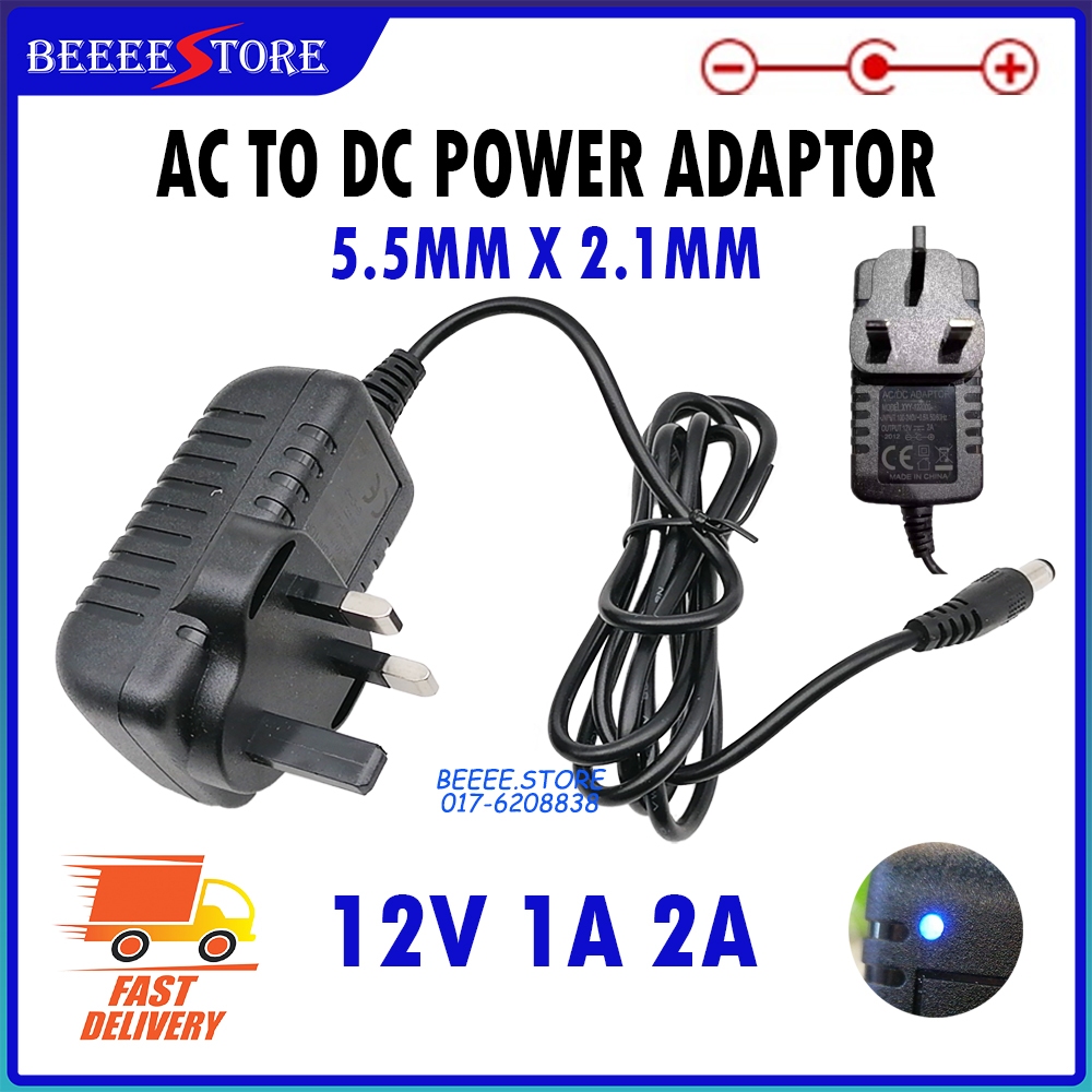 DC12V 1A 2A Power Adaptor (5.5MM*2.1MM) For Modem Router / CCTV Power ...