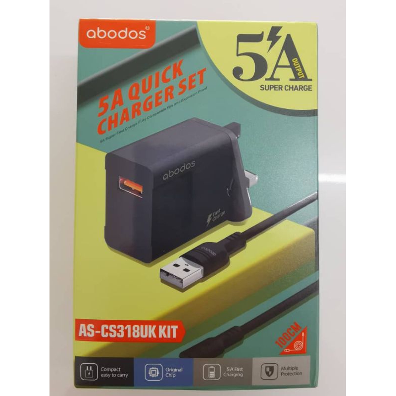 ABODOS 5A SUPER FAST CHARGING CHARGER WITH CABLE MICRO /TYPE C | Shopee Malaysia
