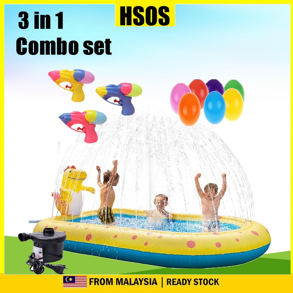 Inflatable dinosaur fountain outdoor sprinkler play mat children's ...