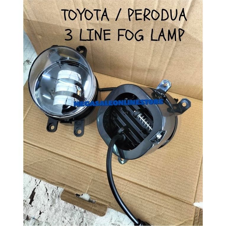 TOYOTA / PERODUA / HONDA 3 LINE FOG LAMP (WHITE+AMBER) | Shopee Malaysia