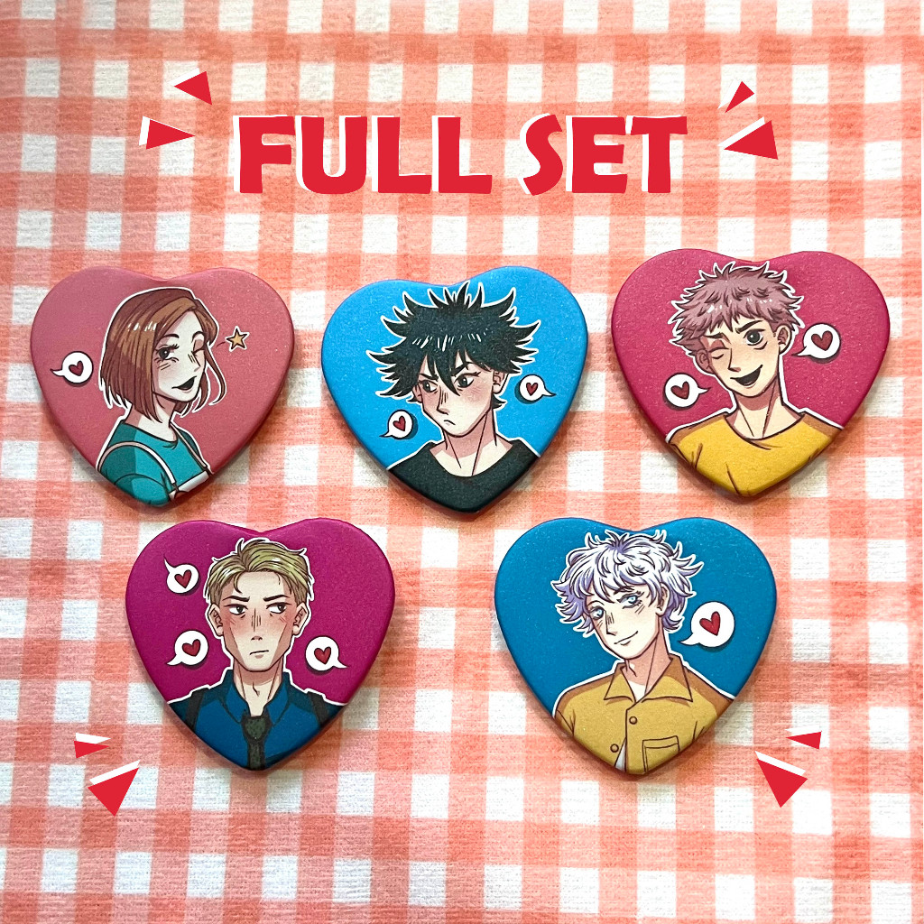 Full JJK Heart Badge Set ~ Jujutsu Kaisen -`♡´- yellow_seaweed | Shopee ...