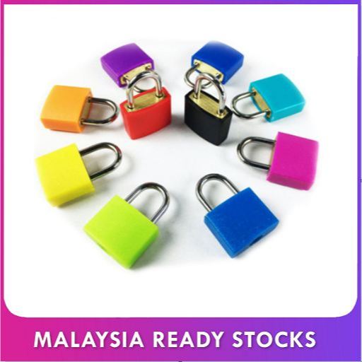 20mm Neon Colored Plastic Lock Coated Brass Padlock Travel Luggage ...