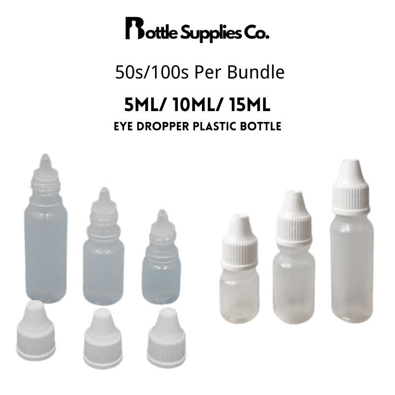 (50/100pcs) 5ml/ 10ml/ 15ml Empty Eye Dropper Bottle Plastic Eye Liquid ...
