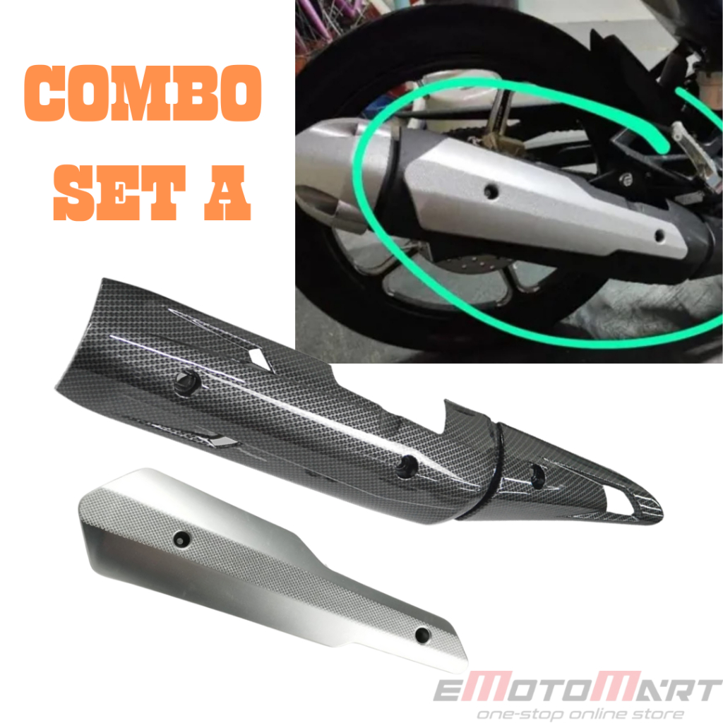 YAMAHA Y15ZR Y15 MUFFLER PROTECTOR[BLACK / CARBON] + EXHAUST END CAP ...