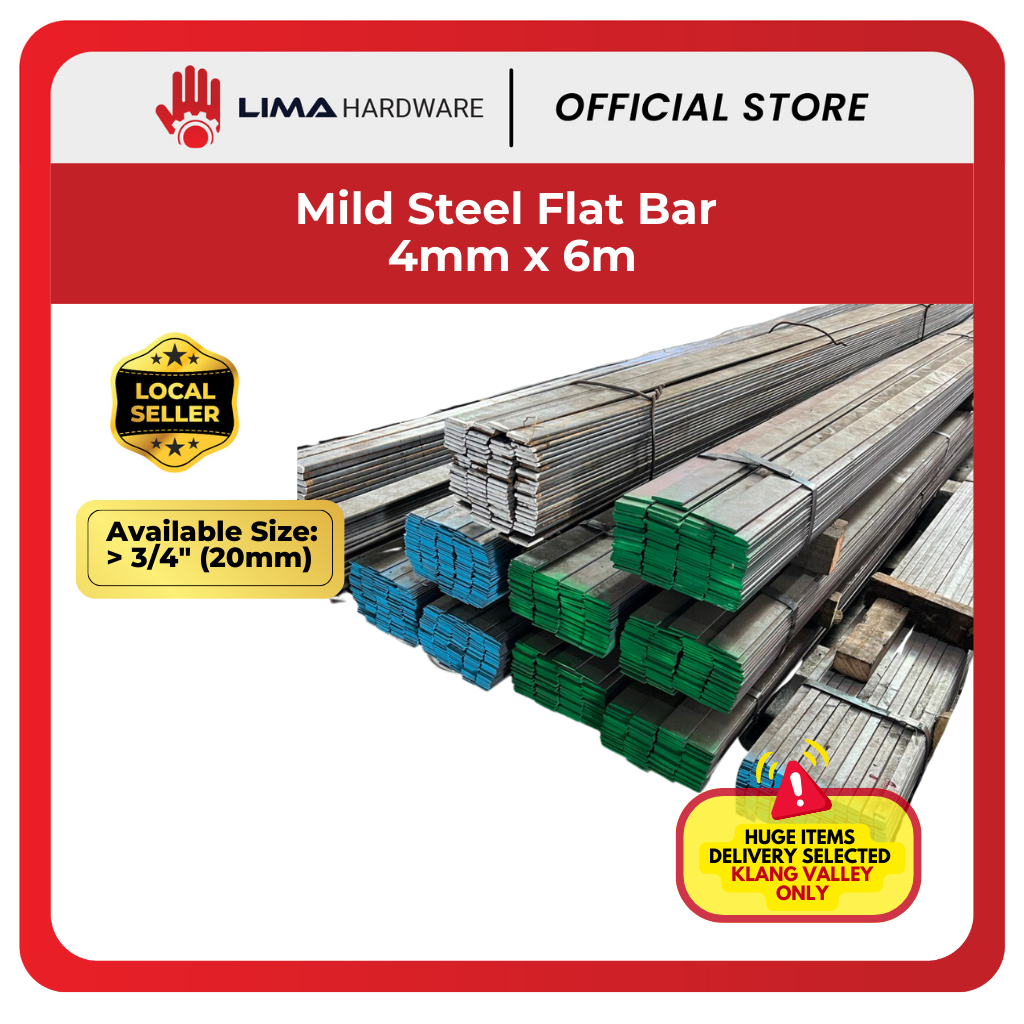 Flat Bar, Bar Rata, Alat Binaan 扁钢 4mm x 3/4" | 1 1/2" x 6M | Shopee ...