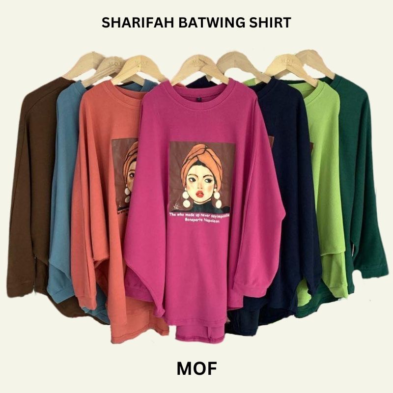 MOF SHARIFAH Oversized Women Baggy Style Blouse Top Baju Plus Size Wanita Clothing Shirts ...