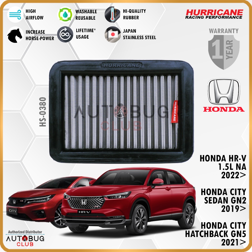 Hurricane SUS304 Stainless Steel Engine Air Filter (HONDA HRV 1.5L (NON ...