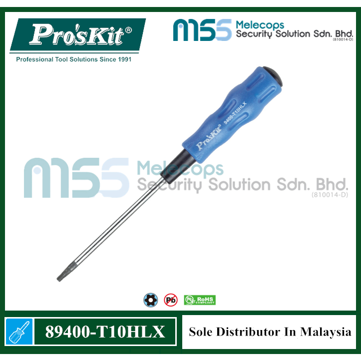 Pro'skit 89400-T10HLX Star Screwdriver W/Temper Proof Hole T10H (Extra ...