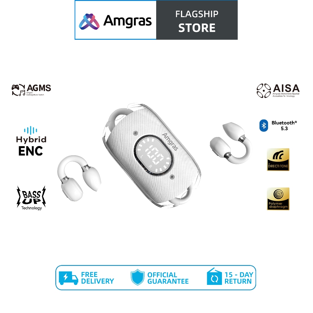 Amgras Spacebuds Ⅳ Pro OWS Bone Conduction Earbuds Gaming Earphone ...