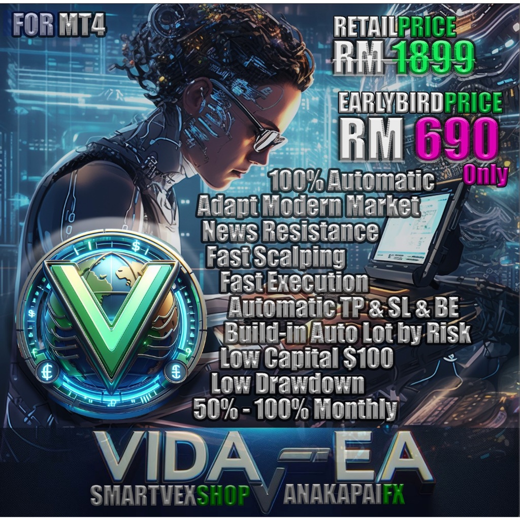 Forex EA Robot Vida EA 2024 for MT4 Fast Profitable and Fast Scalping | Shopee Malaysia