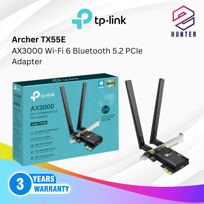 TP-Link Archer TX55E AX3000 WiFi 6 Bluetooth 5.2 PCIe Wireless Adapter ...