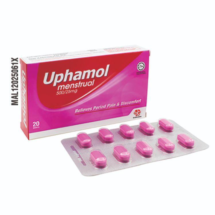 Uphamol Menstrual 500/25mg | relieves period pain & discomfort (10 ...