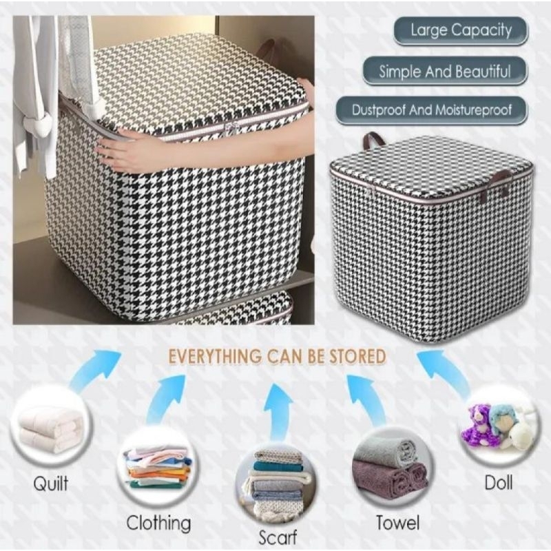 100L Fabric Storage Boxes Clothes laundry with handle Clothes Basket ...