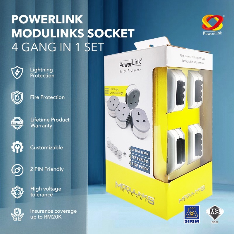 [SIRIM] Powerlink Official Modulinks Socket - Modulink Socket 4 gang ...